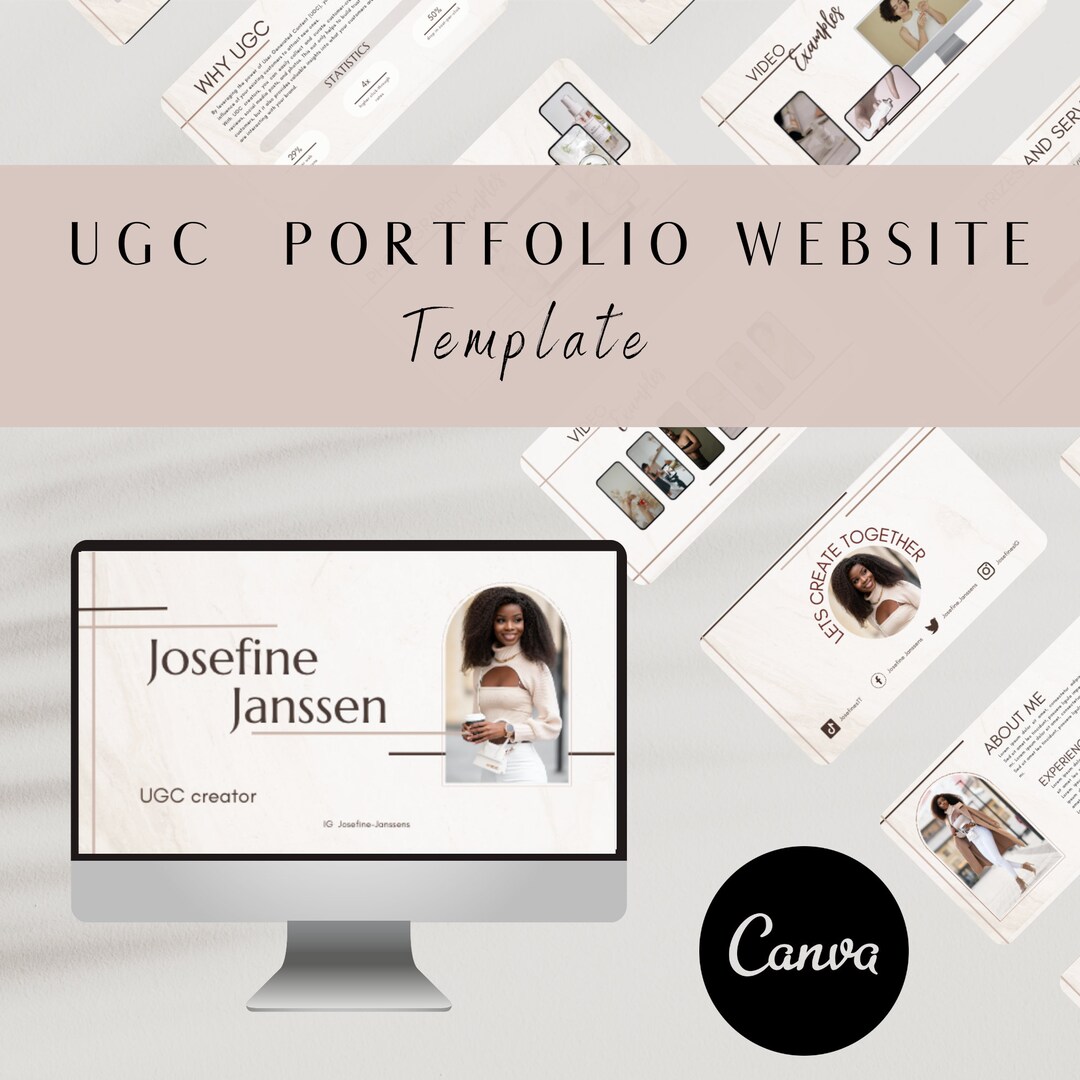 Canva Portfolio Website Template for UGC Creators , Instant Download ...