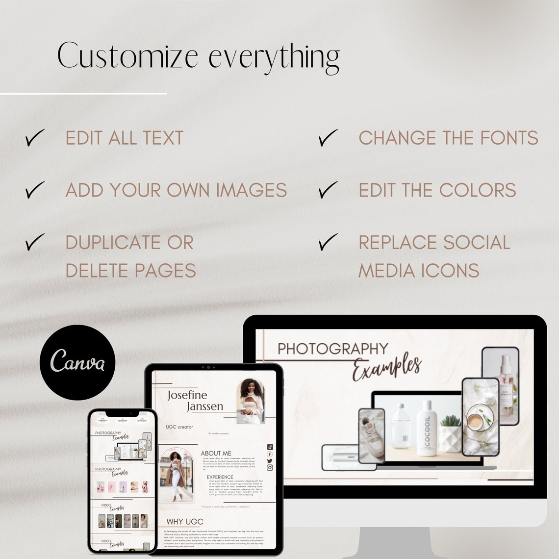 Canva Portfolio Website Template for UGC Creators , Instant Download ...