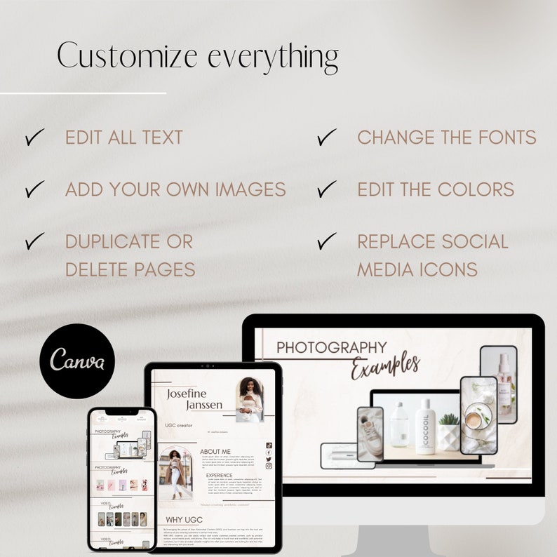 Canva Portfolio Website Template for UGC Creators , Instant Download ...