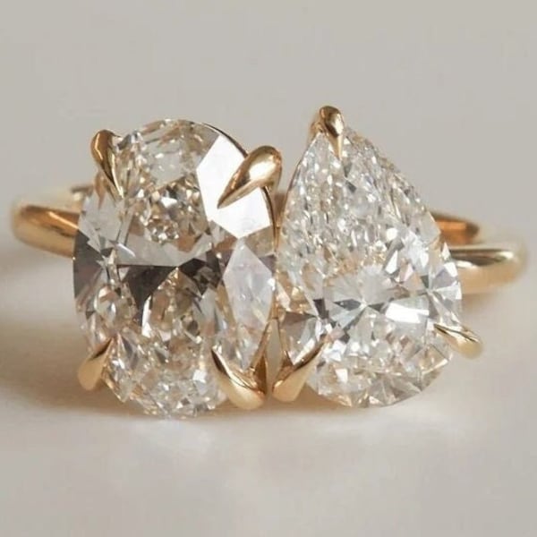 Double Stone Ring - Etsy