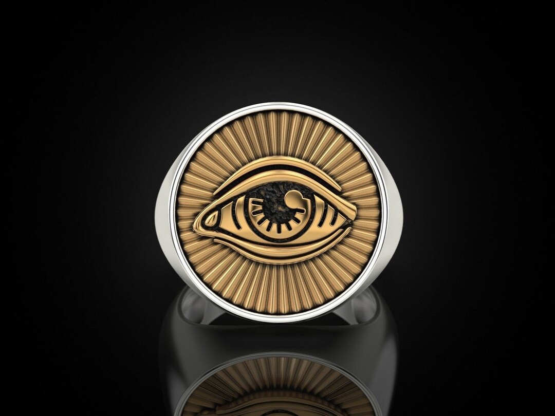 All Seeing Eye Circle Ring Eye of Providence Ring Mason - Etsy