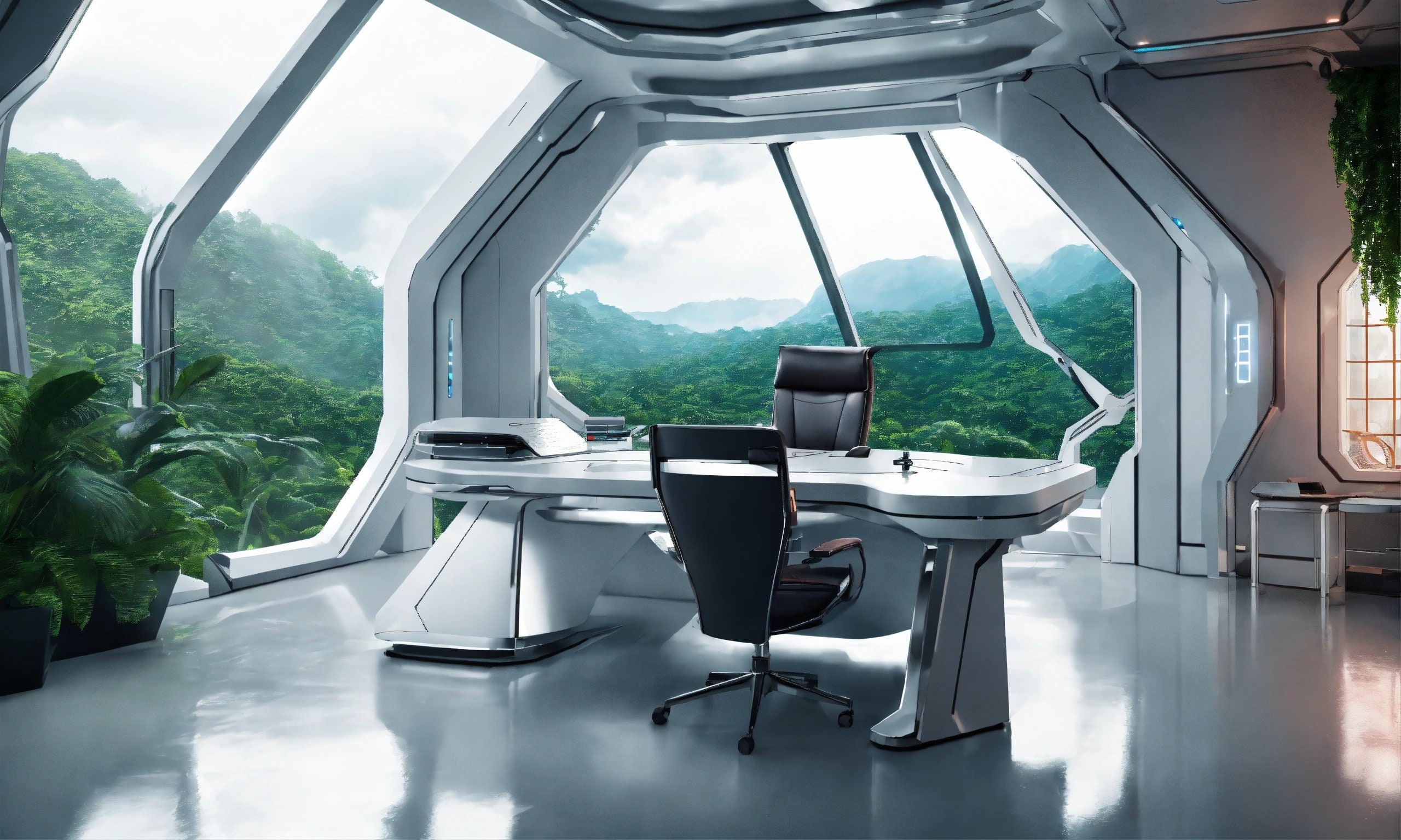 Ultrarealistic Futuristic Zoom Virtual Background Backdrop Office ...