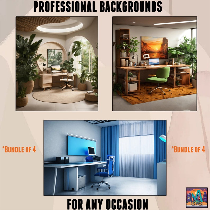 Ultrarealistic Futuristic Zoom Virtual Background Backdrop Office ...