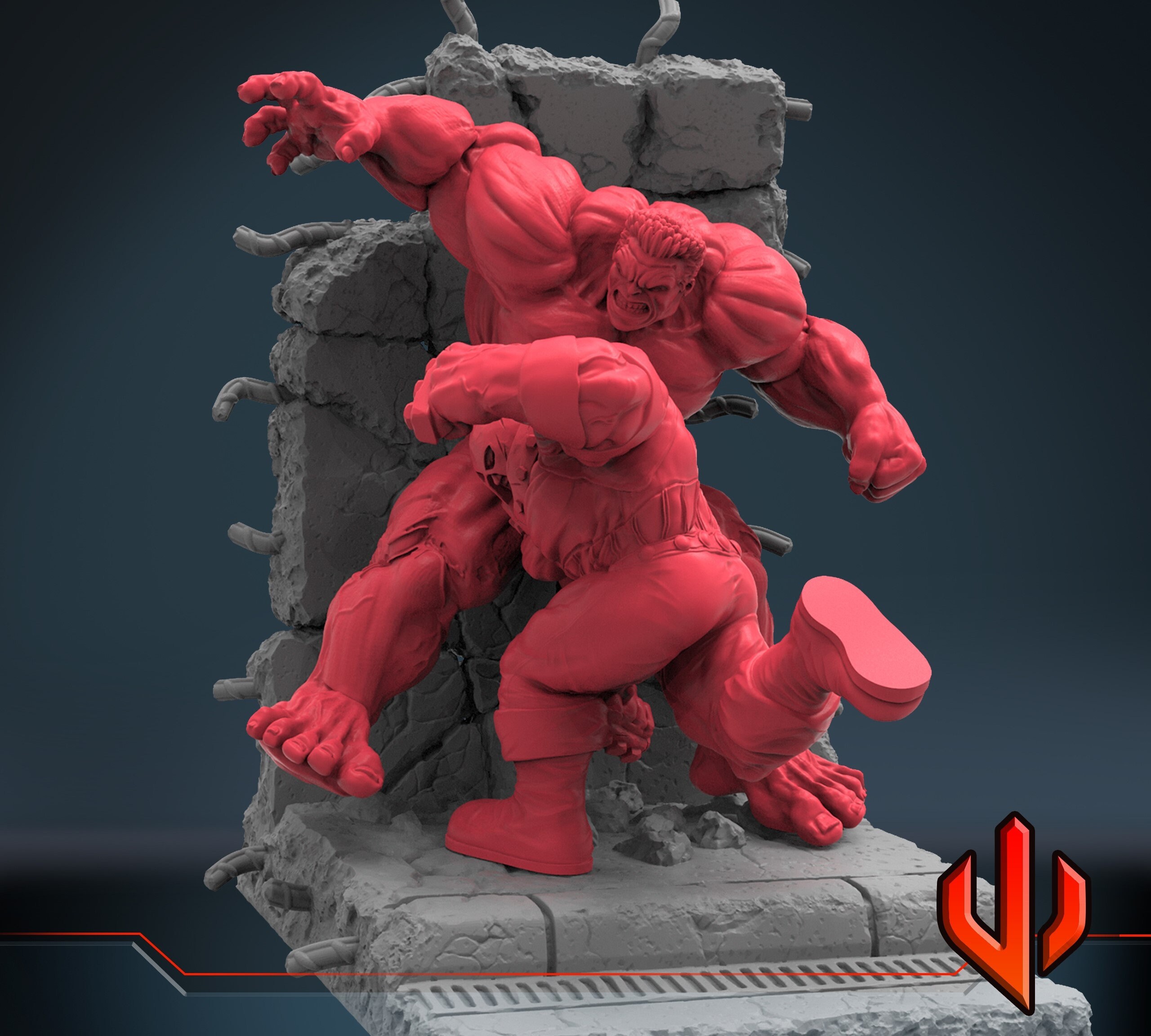 Marvel juggernaut Vs Red Hulk STL File, 3D Digital Printing STL File ...