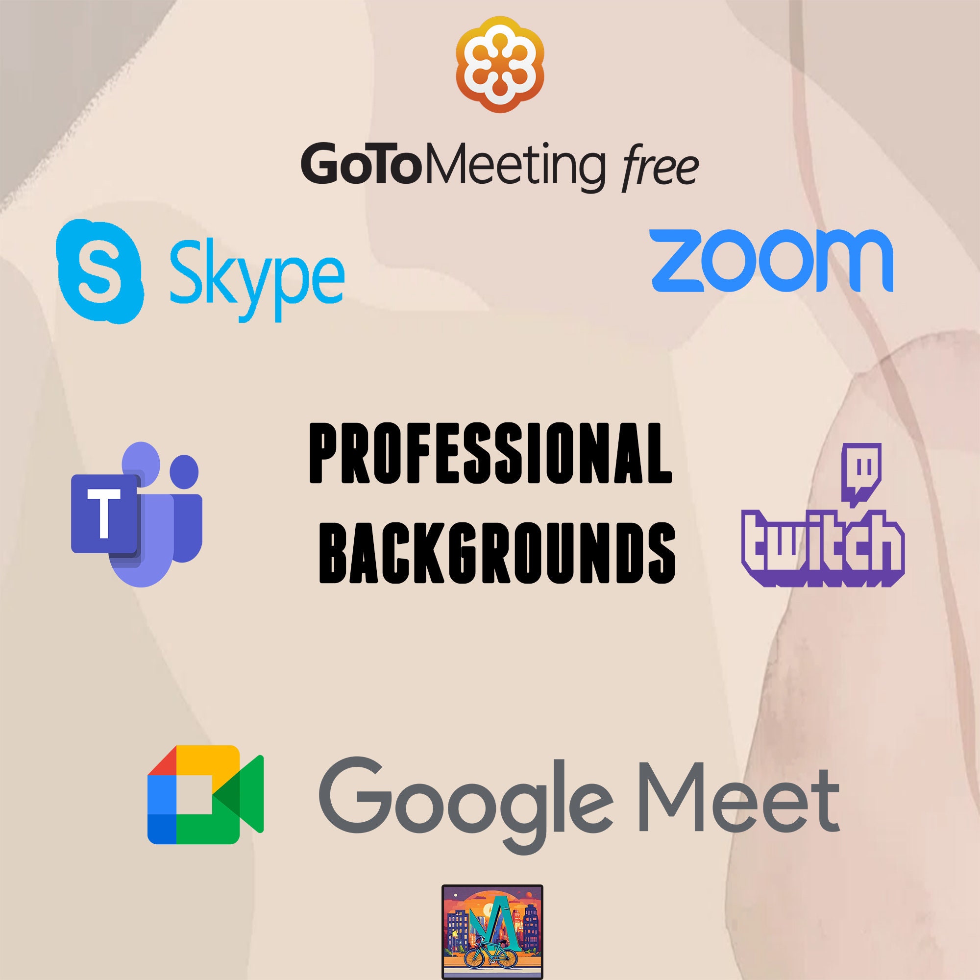 Ultrarealistic Futuristic Zoom Virtual Background Backdrop Office ...