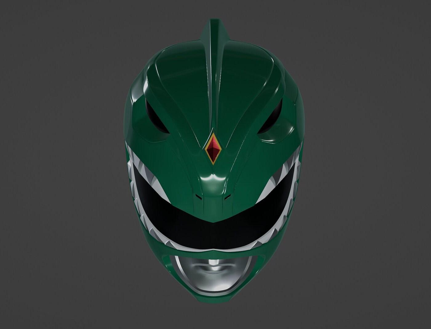 MMPR Green Ranger Helmet 3D STL File, Mighty Morphin Power Rangers 3D ...