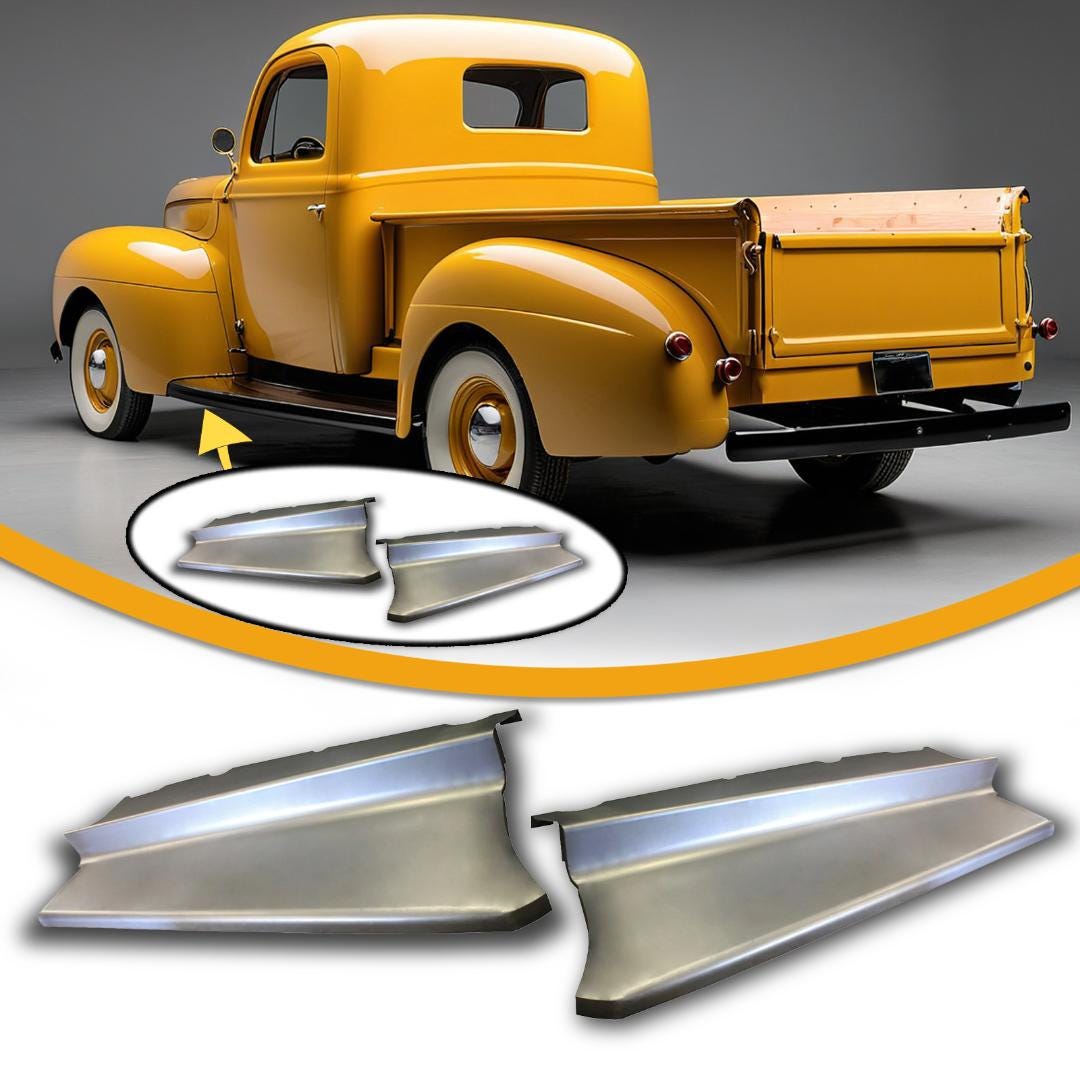 Custom Smooth Steel Running Boards Fits 1942-1947 Ford Pickup Truck 1/2 ...