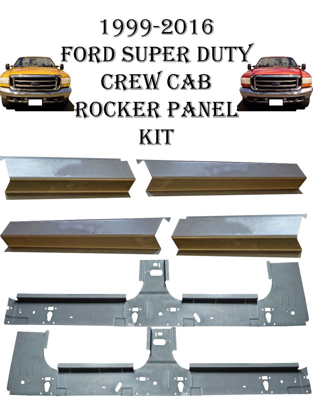 6pc Inner & Outer Rocker Panels F250 F350 Fits 1999-2017 Ford Super ...