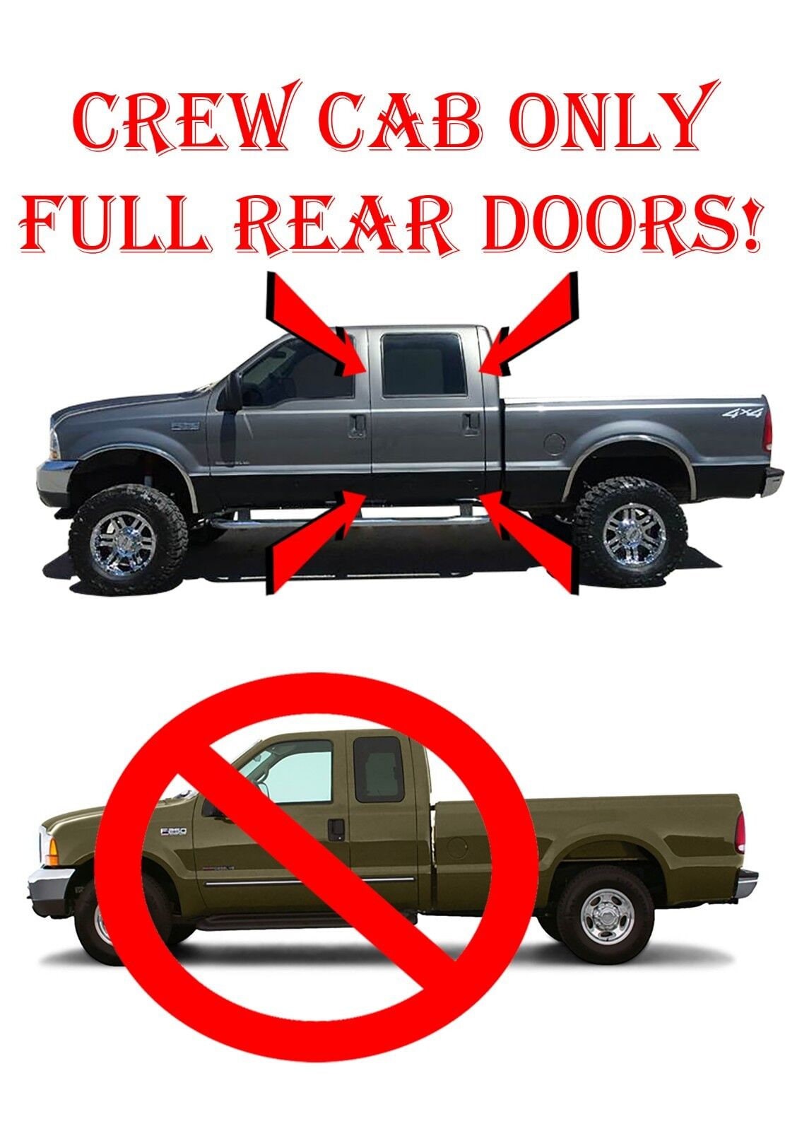 Full Length Inner Outer Rocker Panels Cab Corners Fits 99-18 Ford Super ...