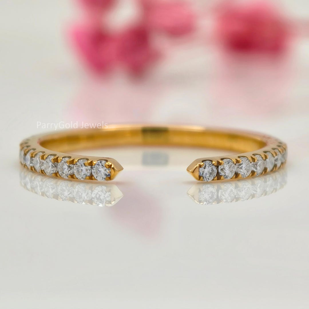 Open Wedding Ring for Engagement Ring Moissanite Diamond Ring Stackable ...
