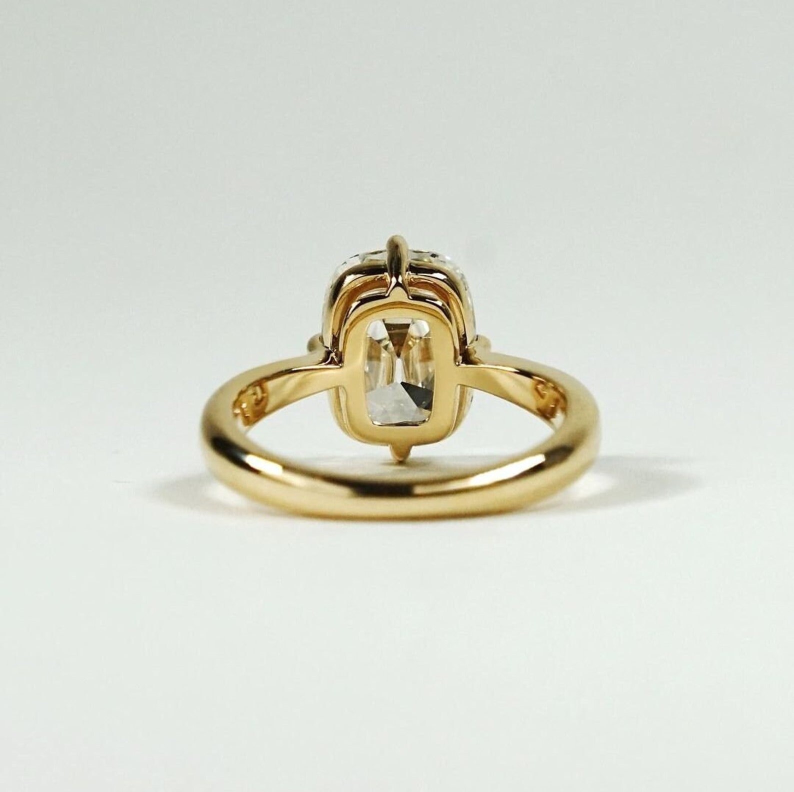 3CT Classic Oval Cut Solitaire Diamond Ring Gorgeous Prong Setting ...