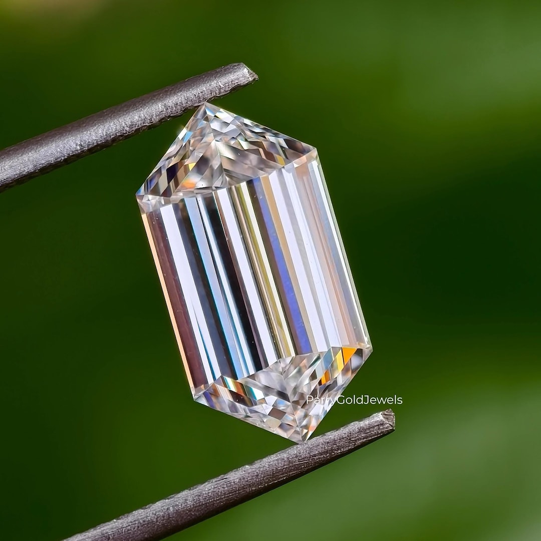 Hexagon Step Cut Lab Grown Diamond, IGI Certified Diamond, Perfect for ...