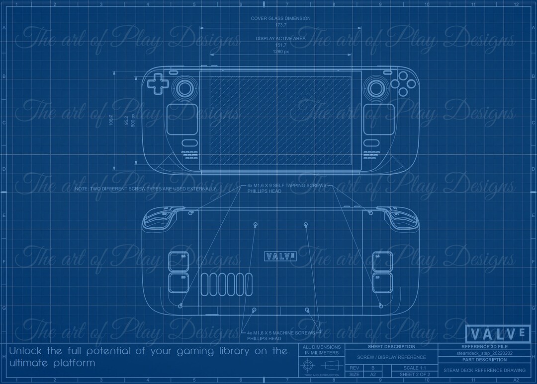 High Quality Steam Deck Blueprints Wall Art, Digital, Size 22.5x16 - Etsy