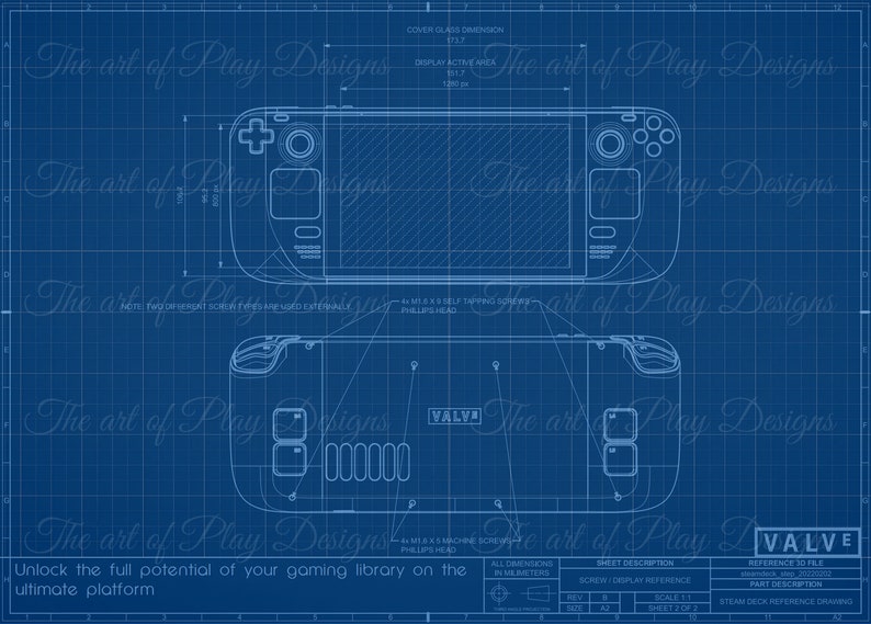 High Quality Steam Deck Blueprints Wall Art, Digital, Size 22.5x16 - Etsy