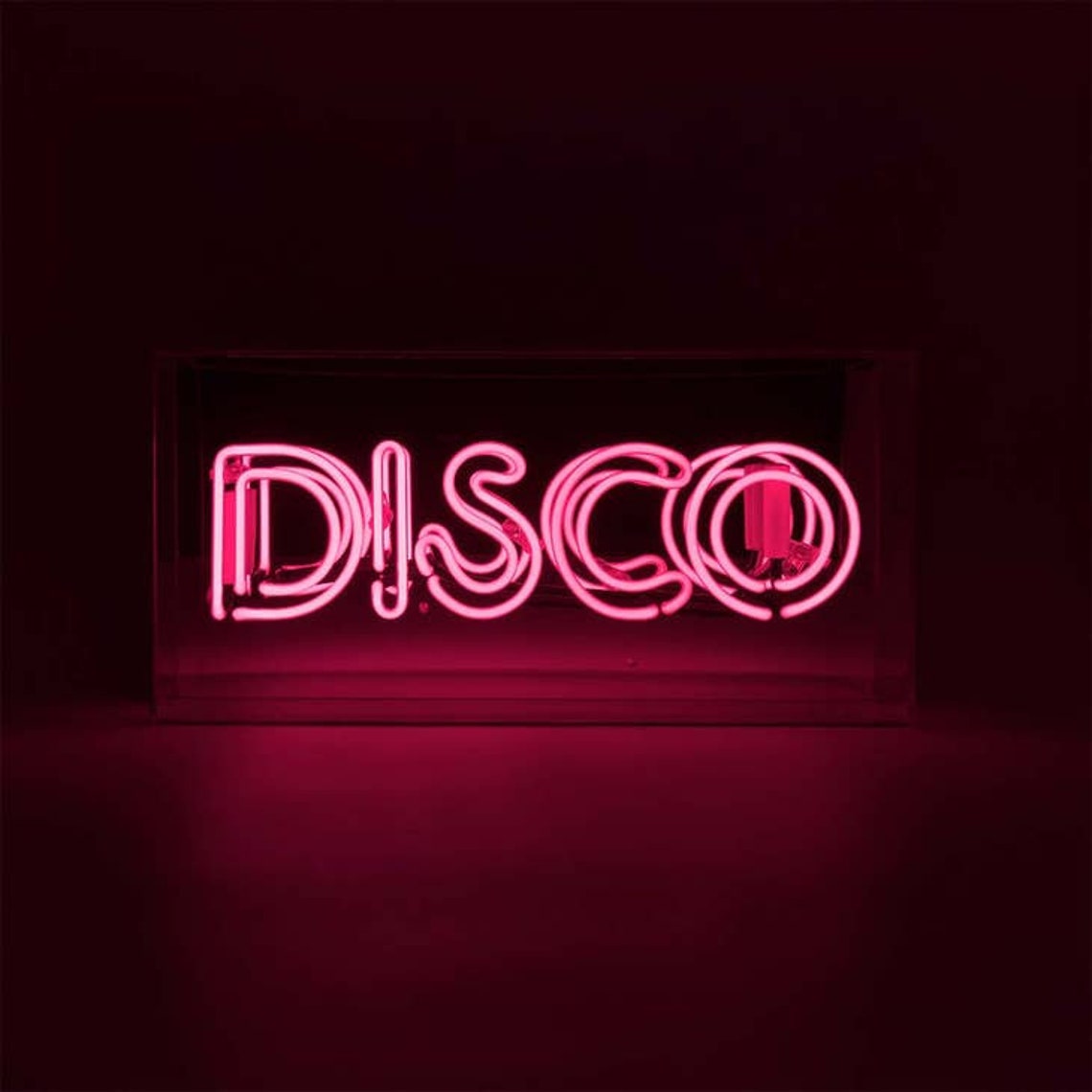 Disco - Acrylic Box Neon Light - Etsy