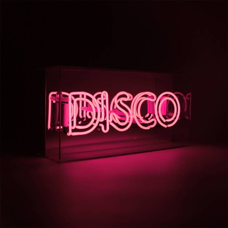 Disco - Acrylic Box Neon Light - Etsy