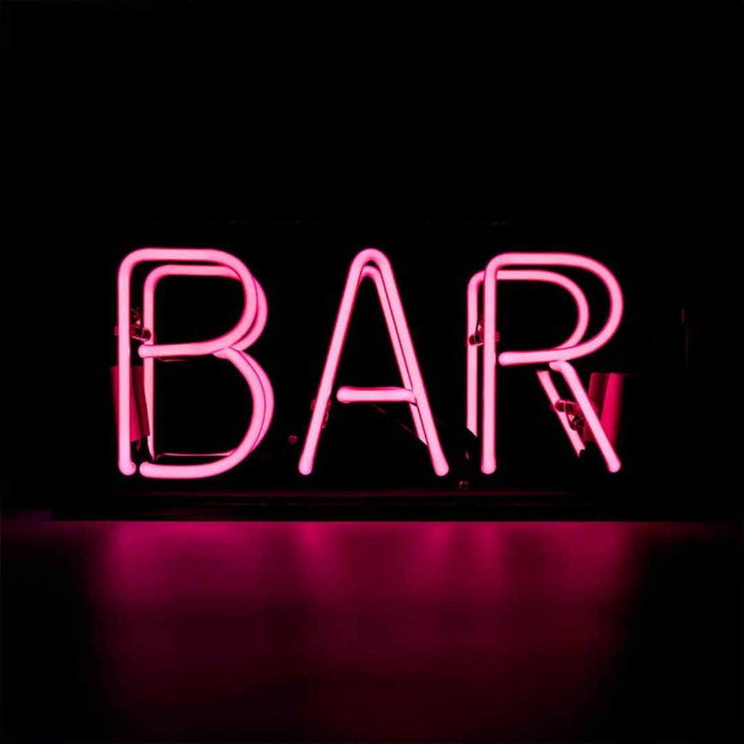 Bar - Acrylic Box Neon Light: Crystal Pink or Red - Etsy