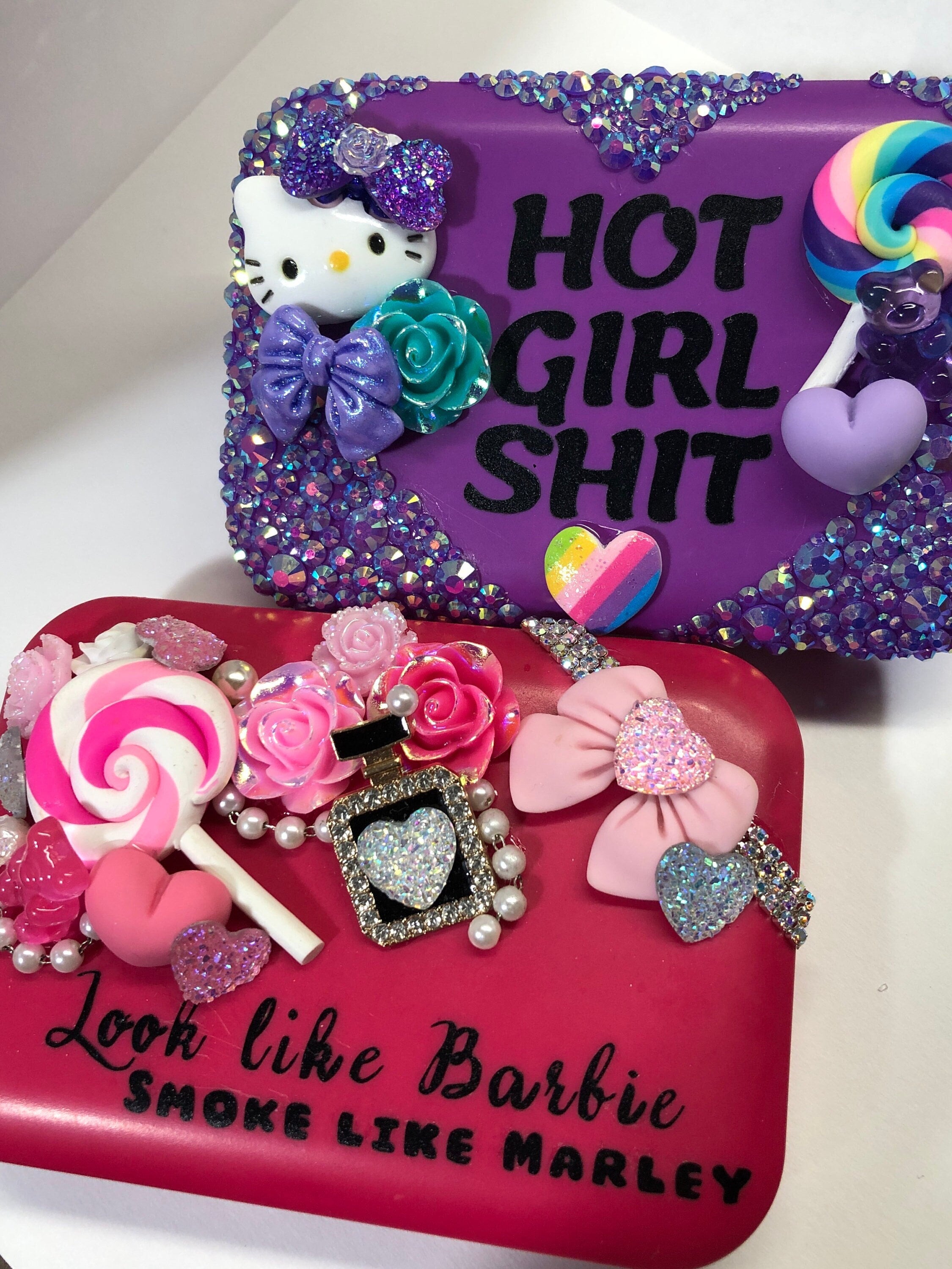 Custom Cute Girly Bling Stash Box Smoking Accessories Bedazzled With ...