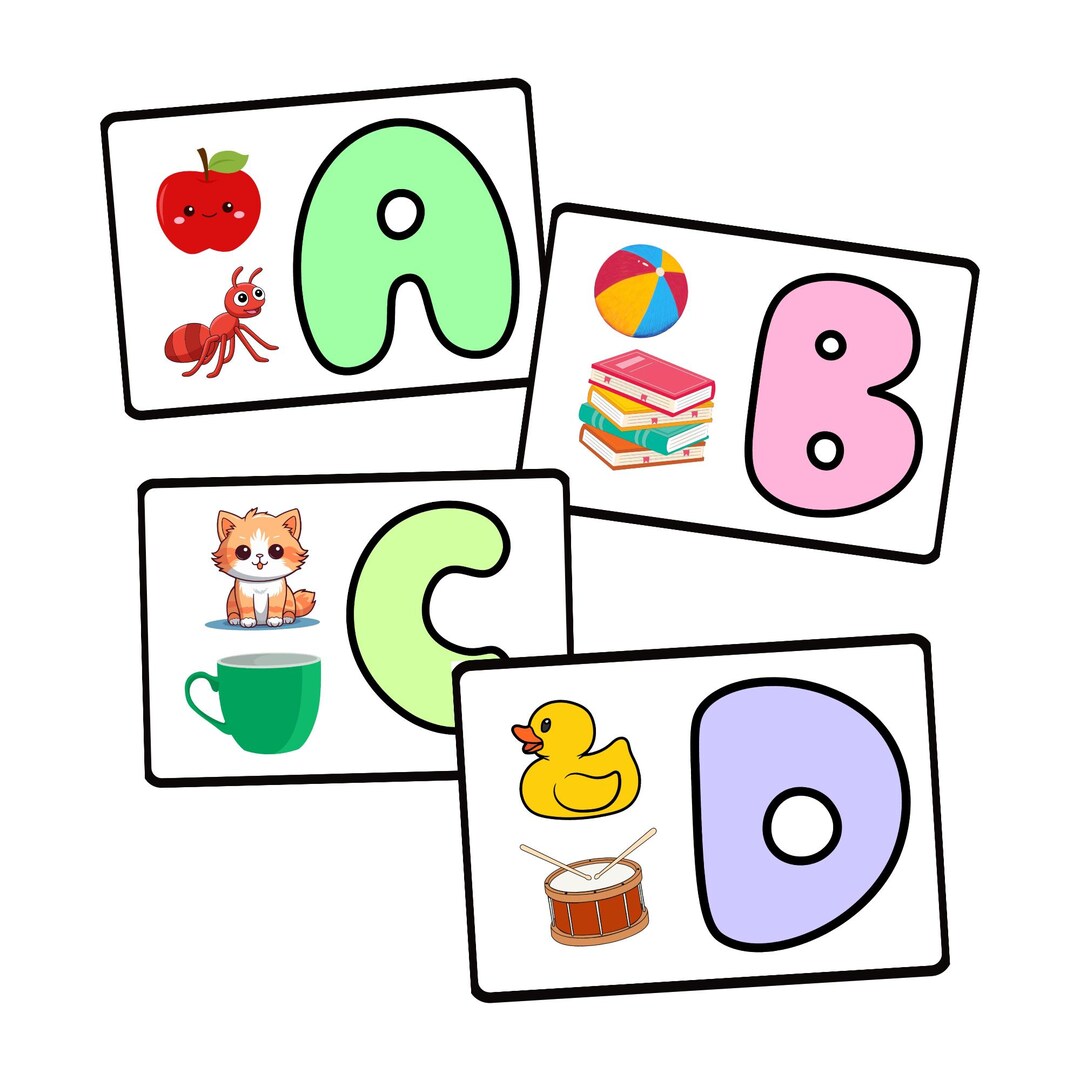 Colorful Alphabet Flashcards - Educational Learning Cards for Kids ...