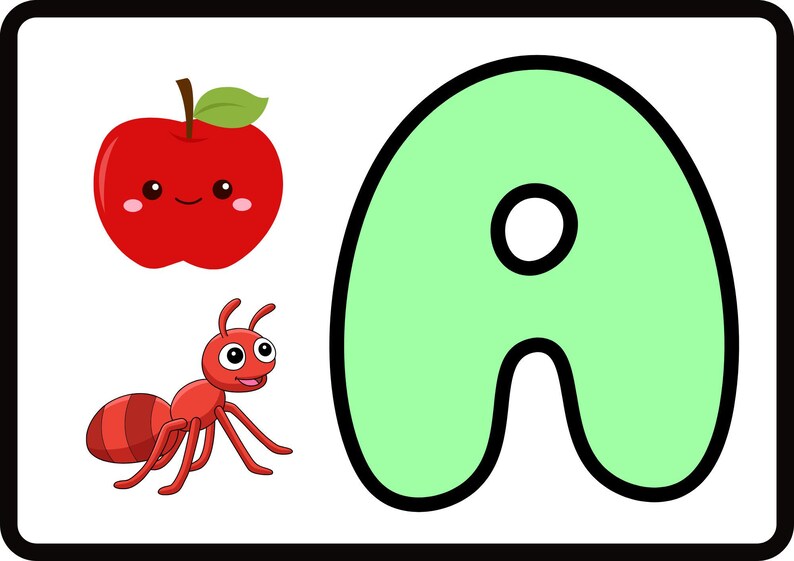 Colorful Alphabet Flashcards - Educational Learning Cards for Kids ...