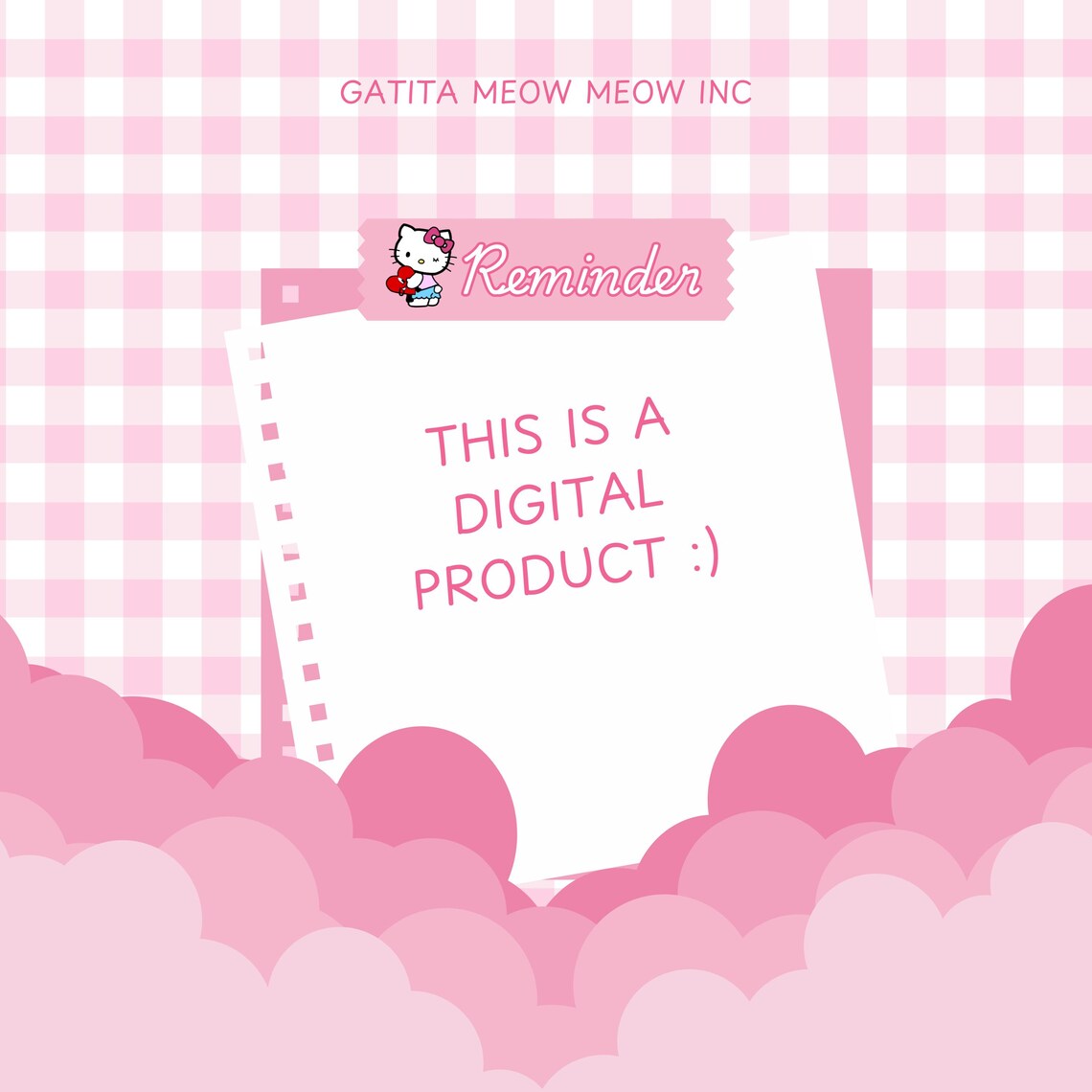 Cute Winking Cat W/ Heart Digital Sticker - Kawaii Planner Insert ...