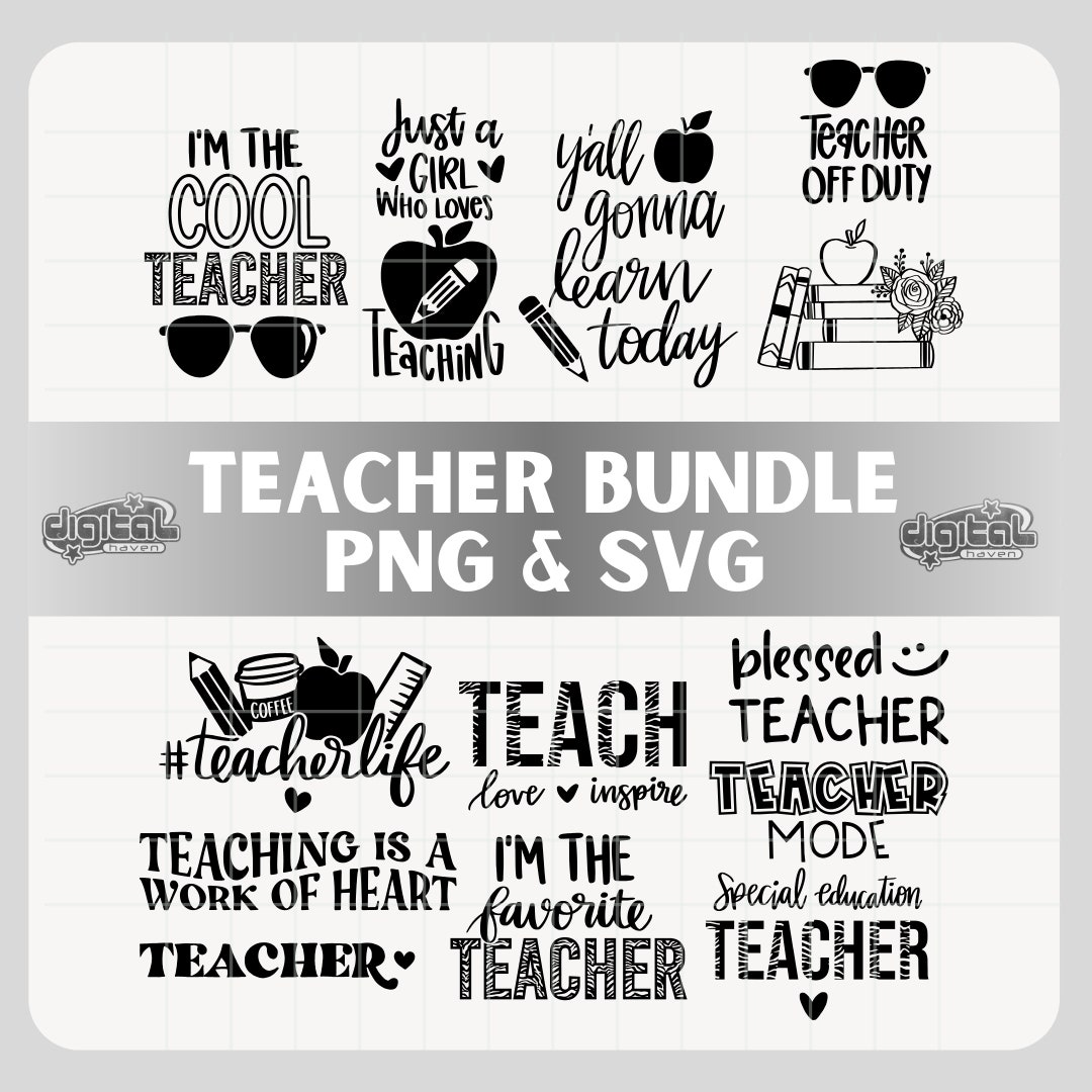 Teacher Bundle Png Files,teacher Bundle Svg Files,teacher Appreciation ...