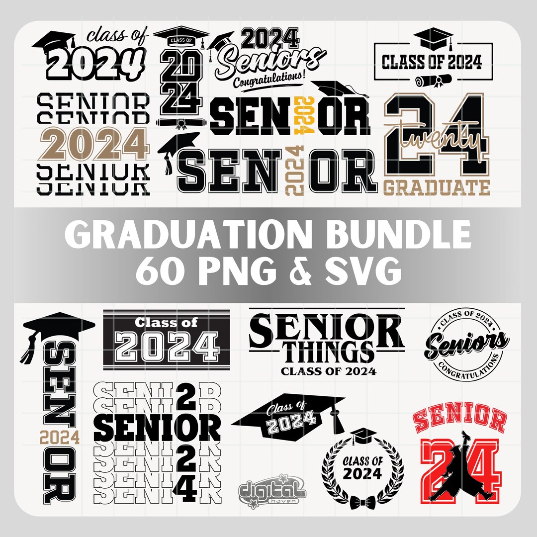 2024 Grad Png Svg,graduation Bundle Png Svg Bundle,senior2024 Png Svg ...
