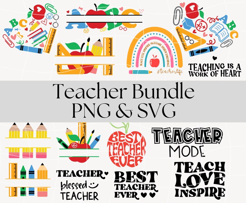 Teacher SVG Bundle Teacher SVG School SVG Teach Svg Back - Etsy
