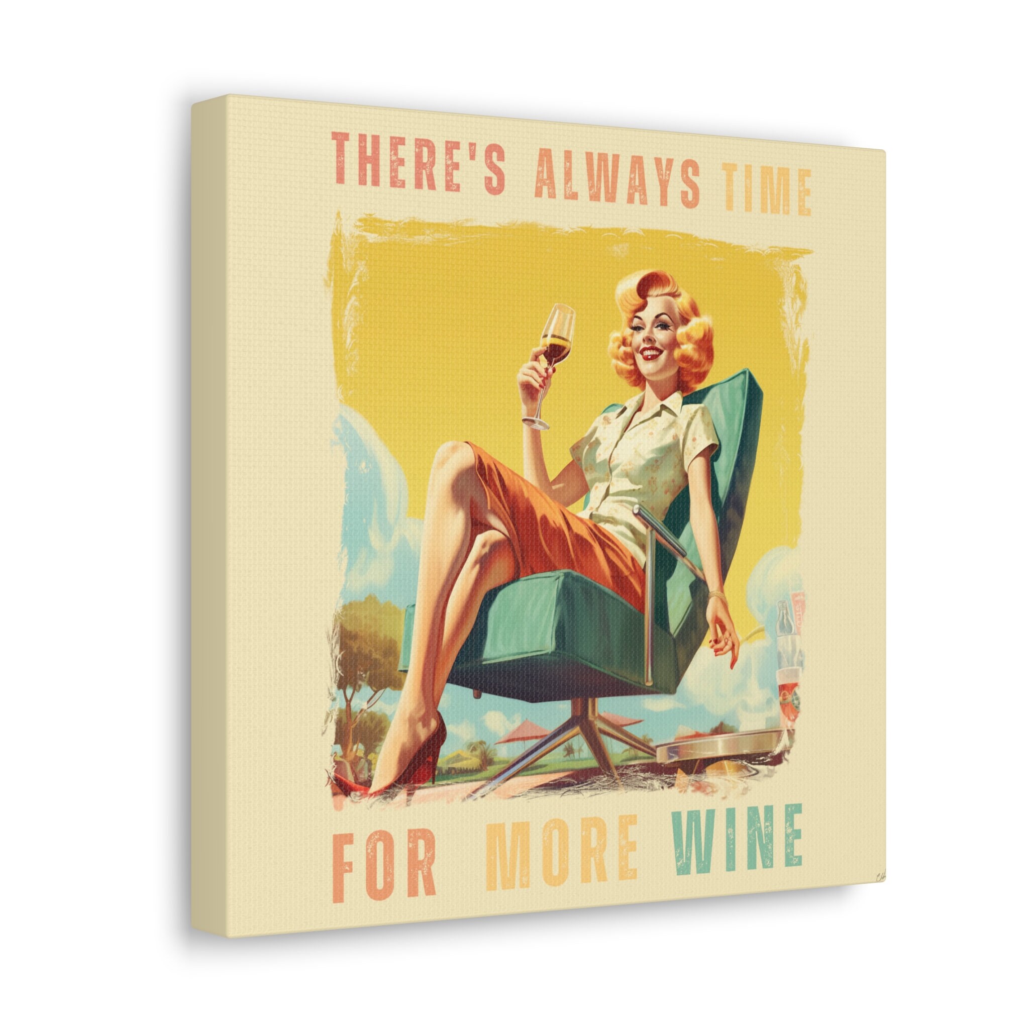 Retro there's Always Time for More Wine Canvas Print - Etsy