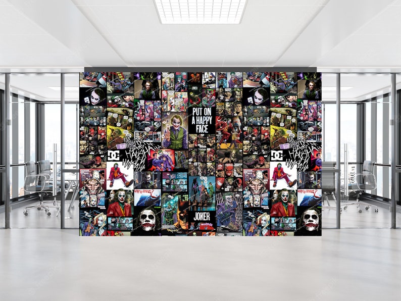 Joker Dc Comics Collage Seamless Digital Print Pattern Hero Character ...