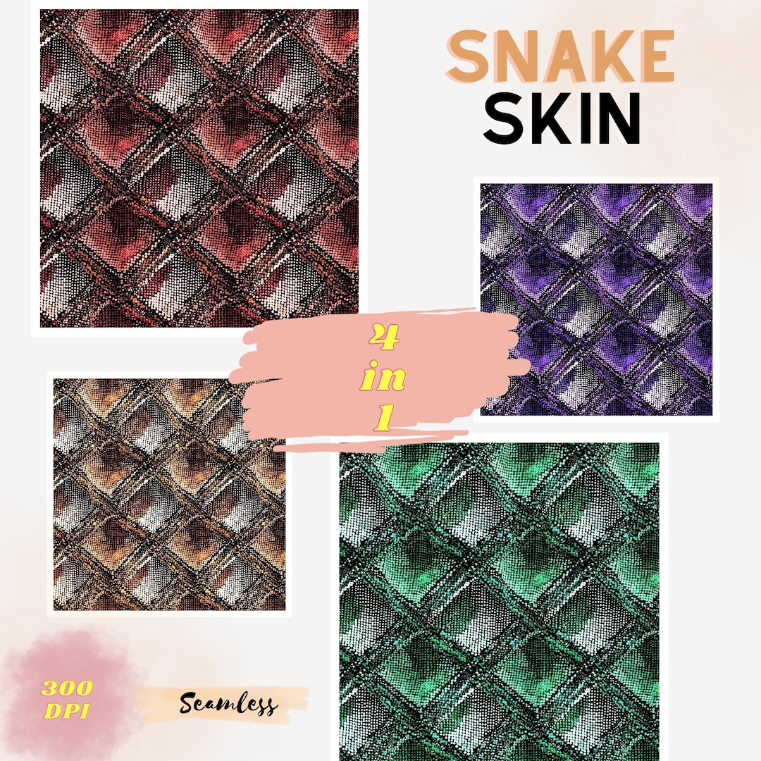 Snake Skin Seamless Digital Print Animal Texture Pattern Colorful ...