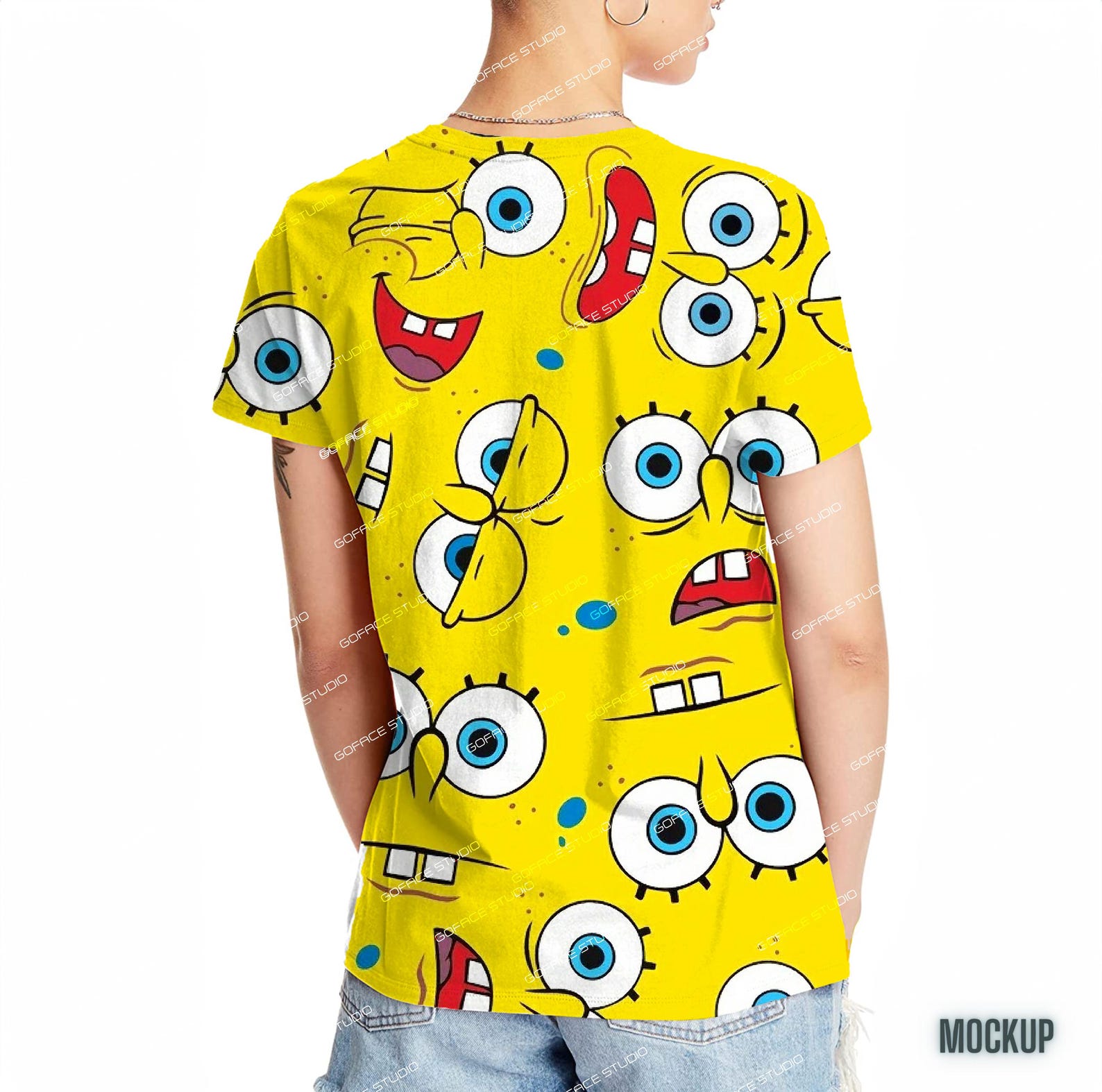 Spongebob Digital Print Cartoon Yellow Comic Funny Kids Fabric Pattern ...