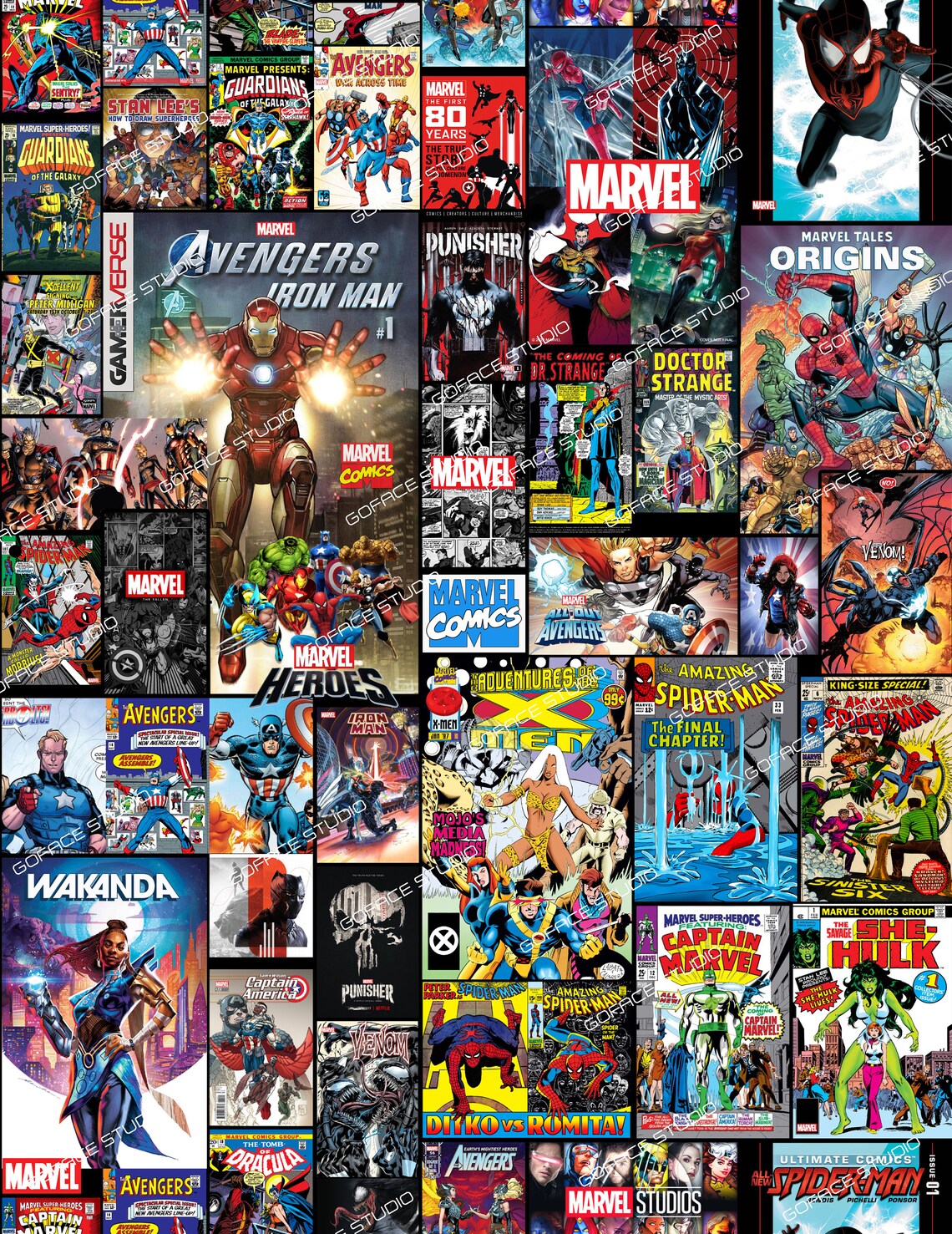 Marvel Comics Book Avengers Iron Man Spider Man She Hulk Cartoon Hero ...