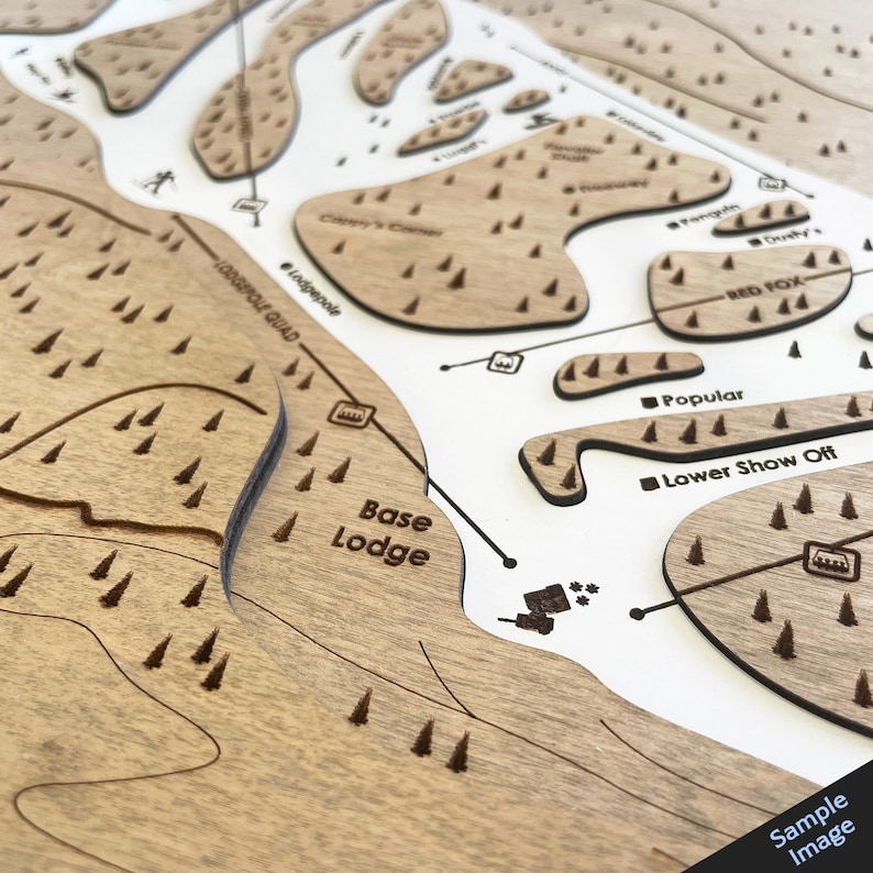 3D Jackson Hole, WY Ski Trail Map Wooden Map, Skiing Art, Ski Slope Map ...