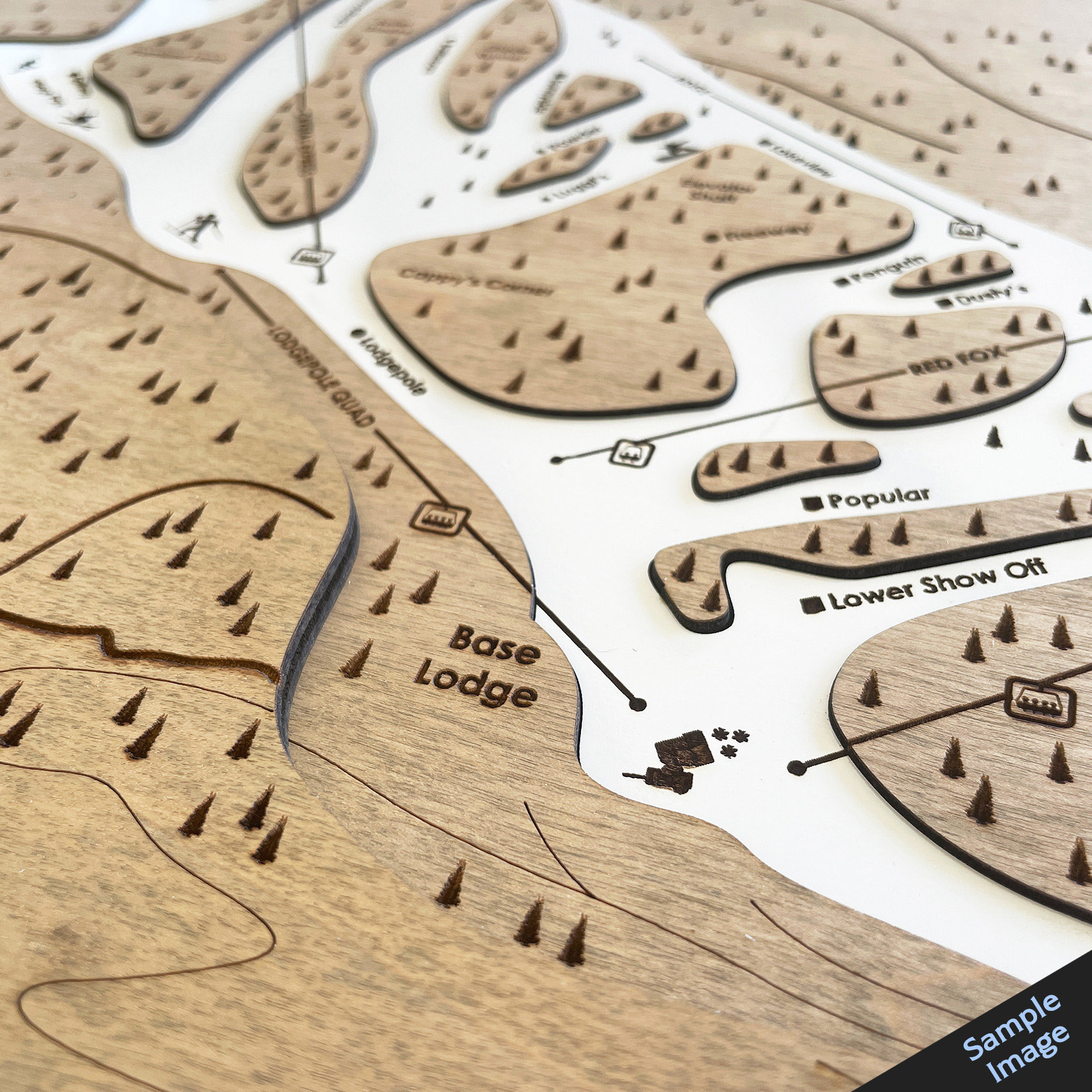 3D Jackson Hole, WY Ski Trail Map Wooden Map, Skiing Art, Ski Slope Map ...