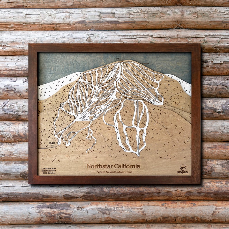 3D Northstar California Ski Trail Map: Engraved Wood Skiing Art - Etsy