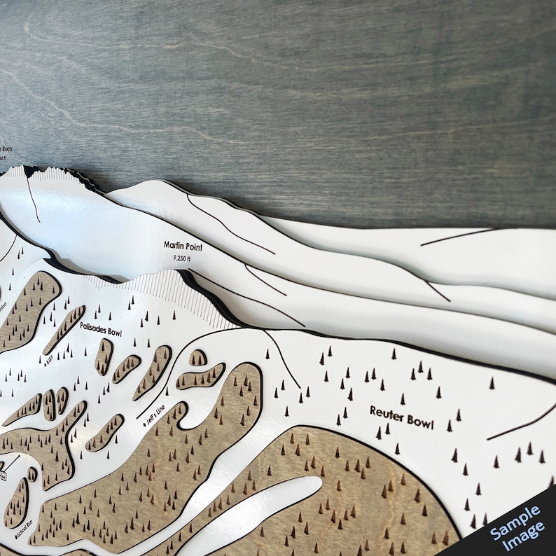 3D Sunday River Ski Trail Map | Skiing Art, Ski Slope Map Art, Engraved ...