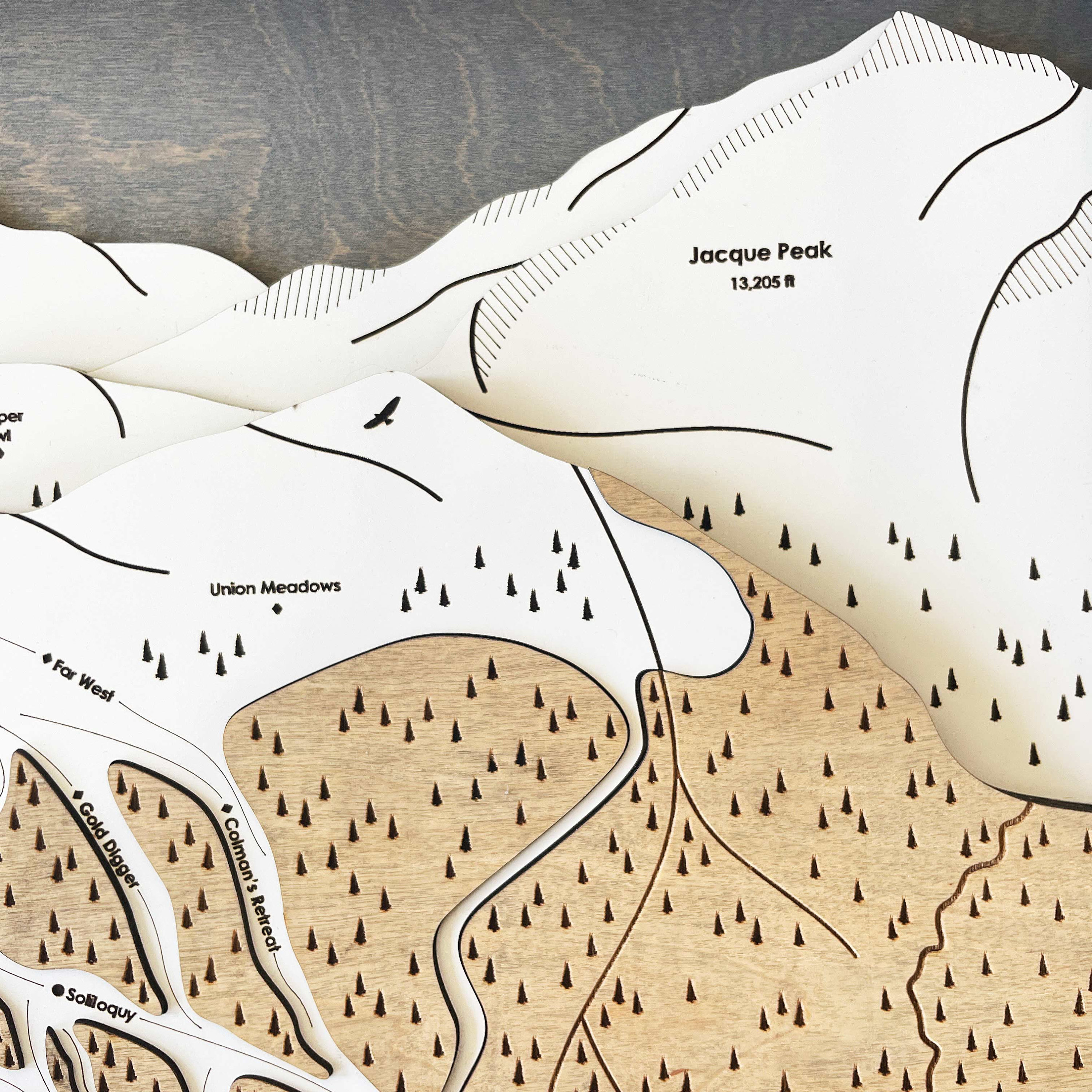 3D Copper Mountain Ski Trail Map Wood Ski Slope Map Art, Engraved Ski ...