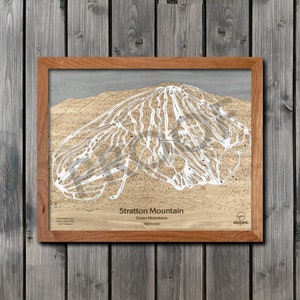 3D Stratton Mountain VT Ski Trail Map Skiing Art Ski Slope - Etsy