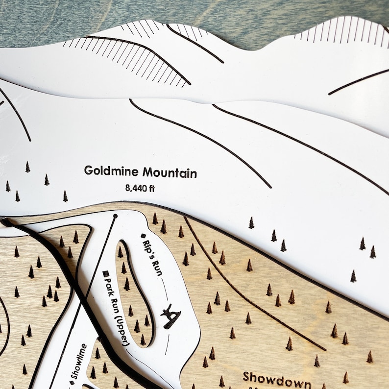 3D Bear Mountain Ski Trail Map: Engraved Wood Skiing Art - Etsy