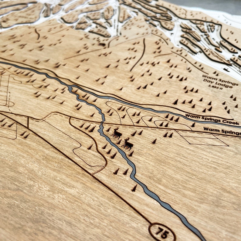 3D Sun Valley Ski Trail Map Sun Valley Skiing Art, Ski Slope Map Art ...