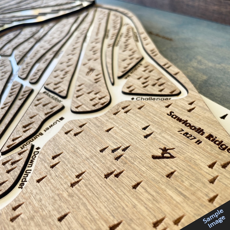 3D Jackson Hole, WY Ski Trail Map Wooden Map, Skiing Art, Ski Slope Map ...
