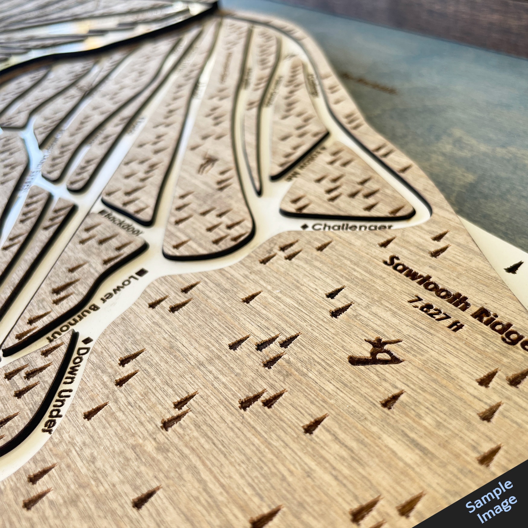 3D Jackson Hole, WY Ski Trail Map Wooden Map, Skiing Art, Ski Slope Map ...