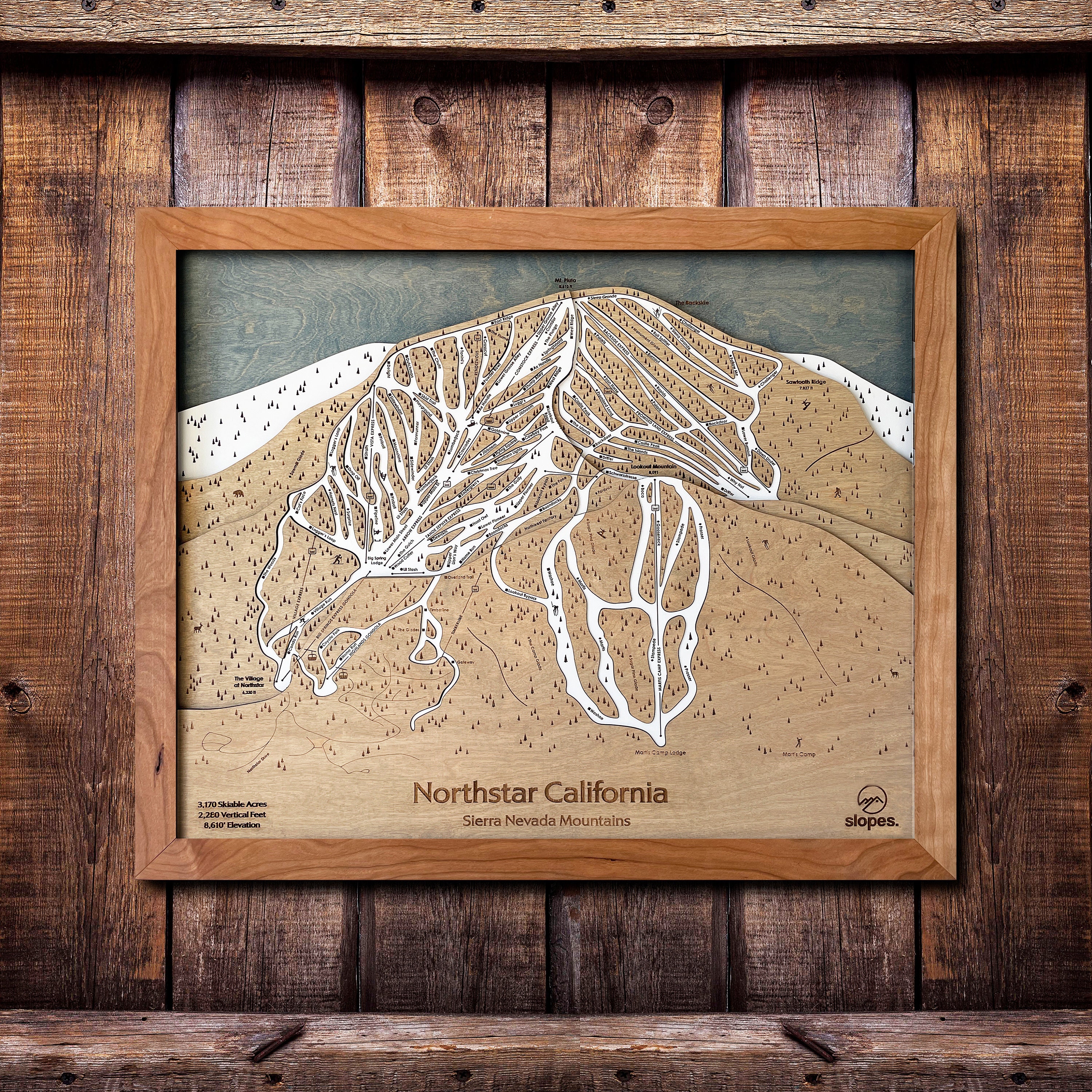 3D Northstar California Ski Trail Map: Engraved Wood Skiing Art - Etsy