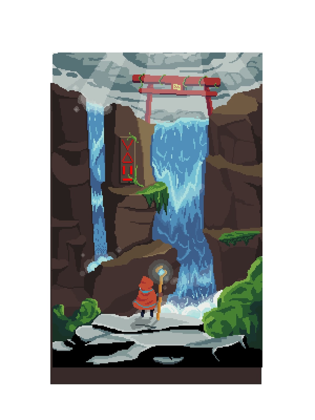 Cascadas Pixel art Descargable arte digitaldescarga de - Etsy España