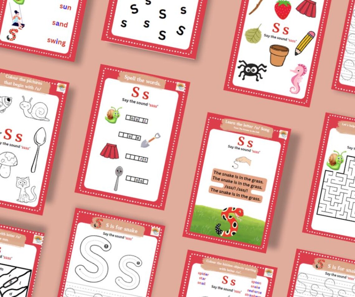 Jolly Phonics Letter S Workbook | Letter S Worksheets | Montessori ...