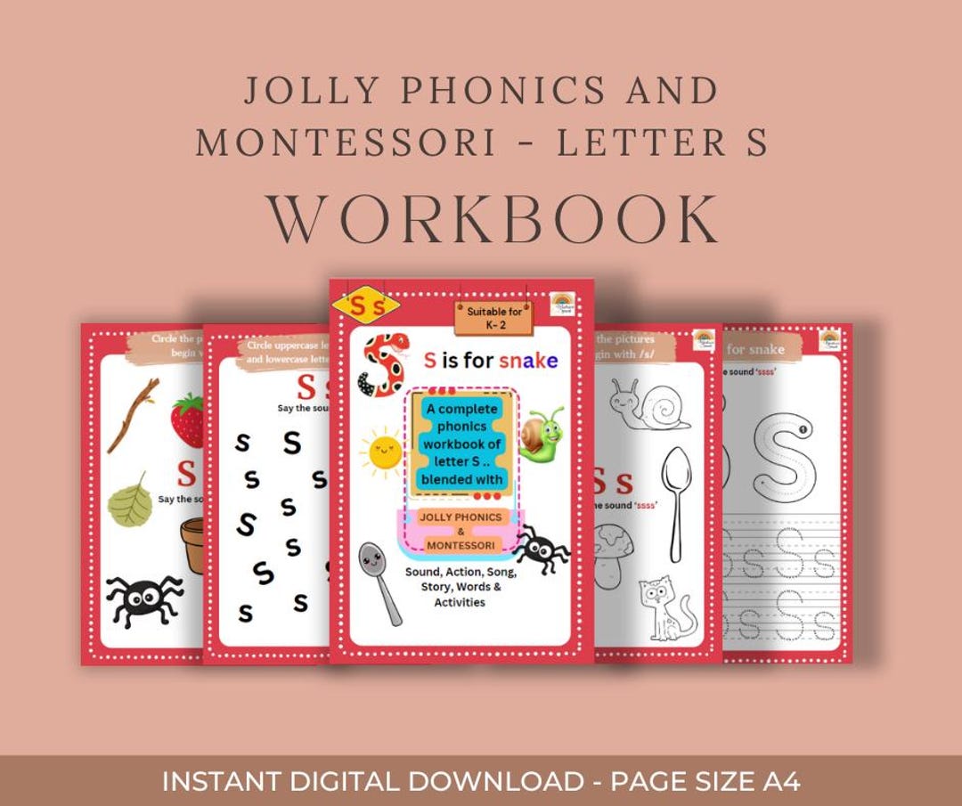 Jolly Phonics Letter S Workbook | Letter S Worksheets | Montessori ...