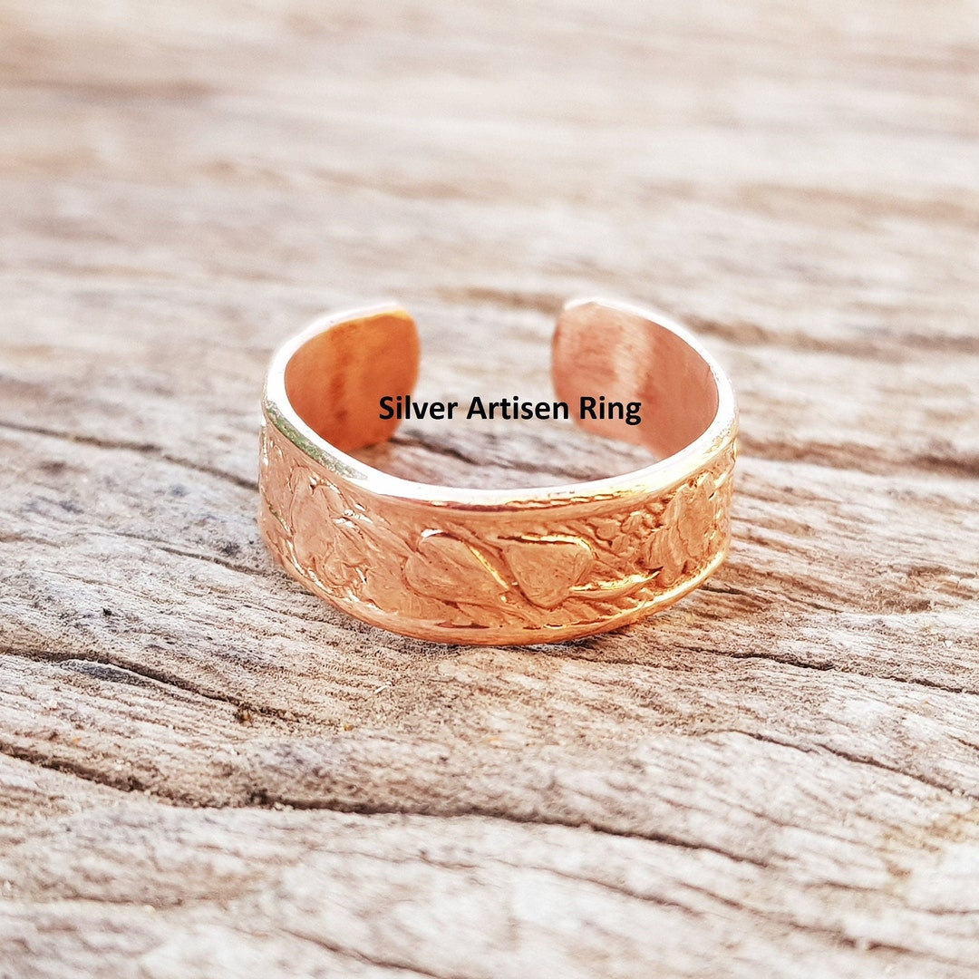 Copper Toe Ring/toe Ring /flower Art Ring/minimalist Jewelry ...
