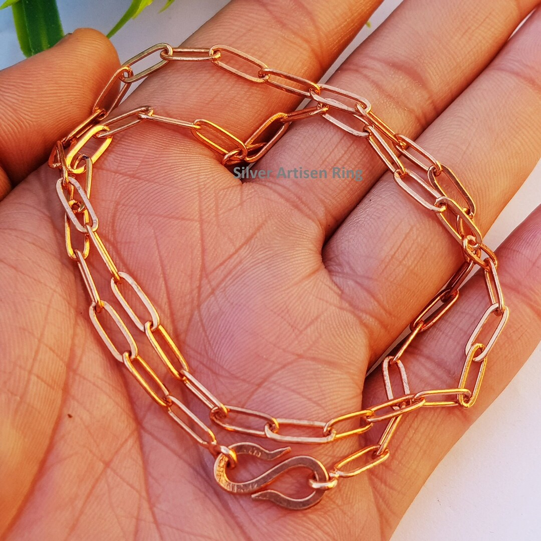 Pure Copper Chain Necklace, Pure Copper Wheat Chain, Solid Copper ...