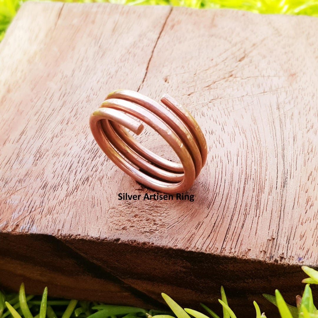 Solid Copper Bypass Ring, Copper Wrap Ring, Adjustable Copper Ring ...